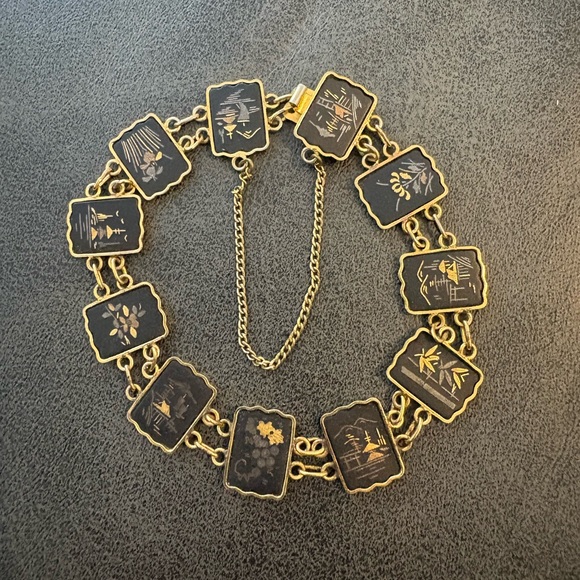 Jewelry | Vintage Amita Japan 11panel Damascene Bracelet | Poshmark